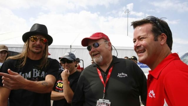 Jim Beam Master Distiller Fred Noe and Kid Rock visit Jim Beam NASCAR ...