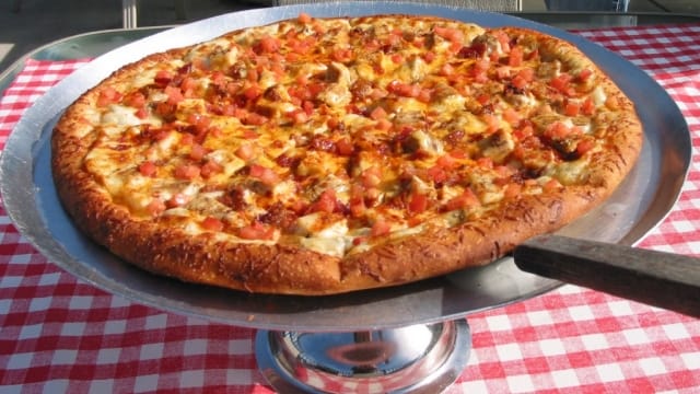 Kentucky Bourbon Hot Brown Pizza with Four Roses Bourbon at ...